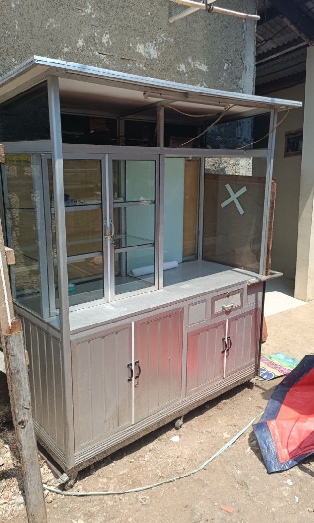 Etalase Gerobak Besi Alumunium Untuk Jualan Ukuran Besar, Kitchen ...