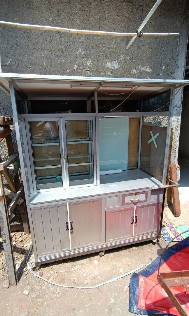 Etalase Gerobak Besi Alumunium Untuk Jualan Ukuran Besar, Kitchen ...