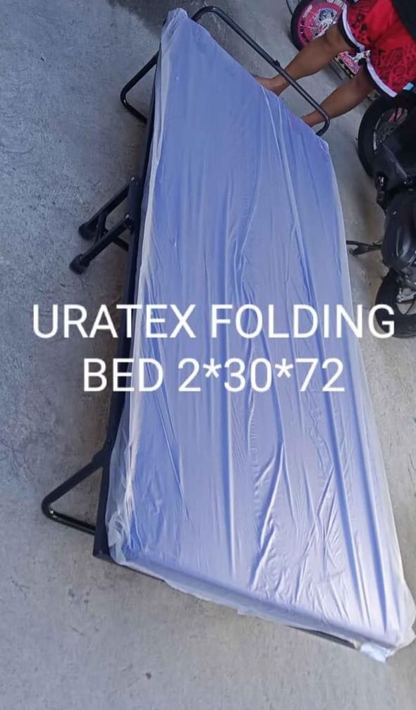 FOLDING BED WITH URATEX FOAM, Furniture & Home Living, Furniture, Bed ...