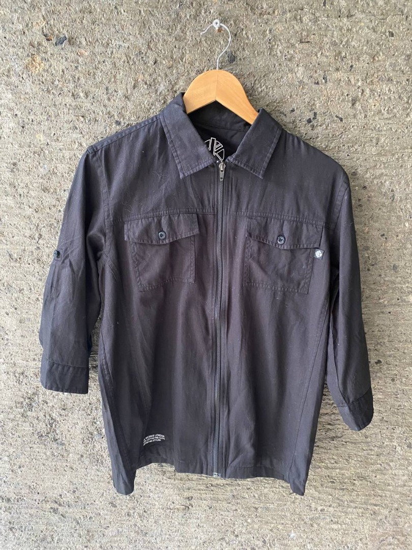 HK Works Zip Up Work Shirt, Men's Fashion, Tops & Sets, Tshirts & Polo ...