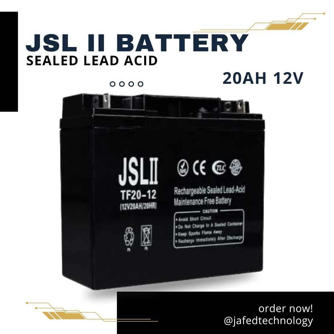 JSL II 20AH 12V Sealed Lead Acid VRLA UPS Solar Motorcycle Toy Car ...