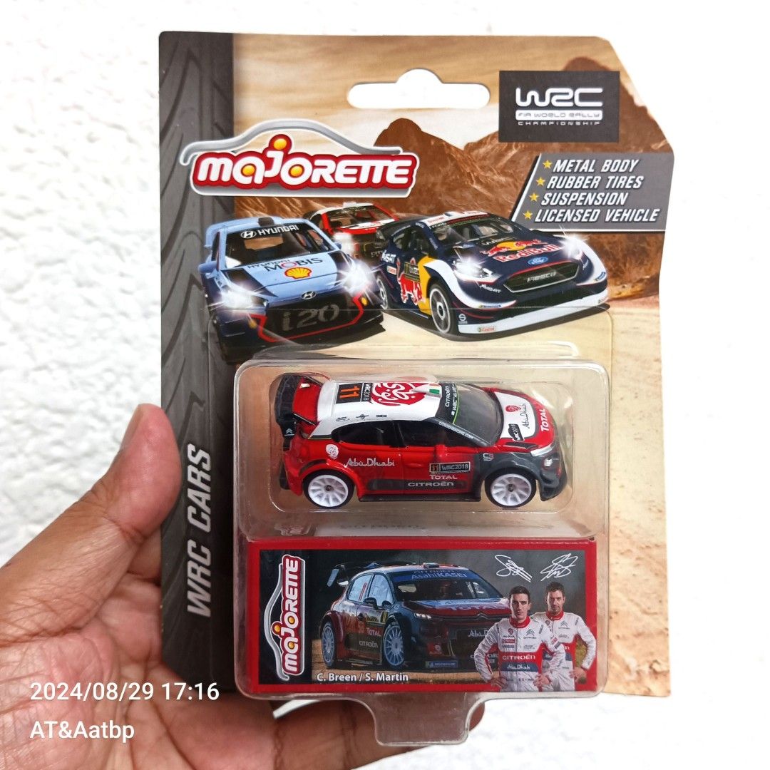 Majorette WRC Car Series Red Bull Total CITROEN C3 2018 WRC 1/64 scale ...
