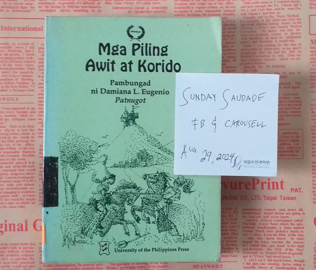 Mga piling awit at korido by Damiana L. Eugenio, Hobbies & Toys, Books ...