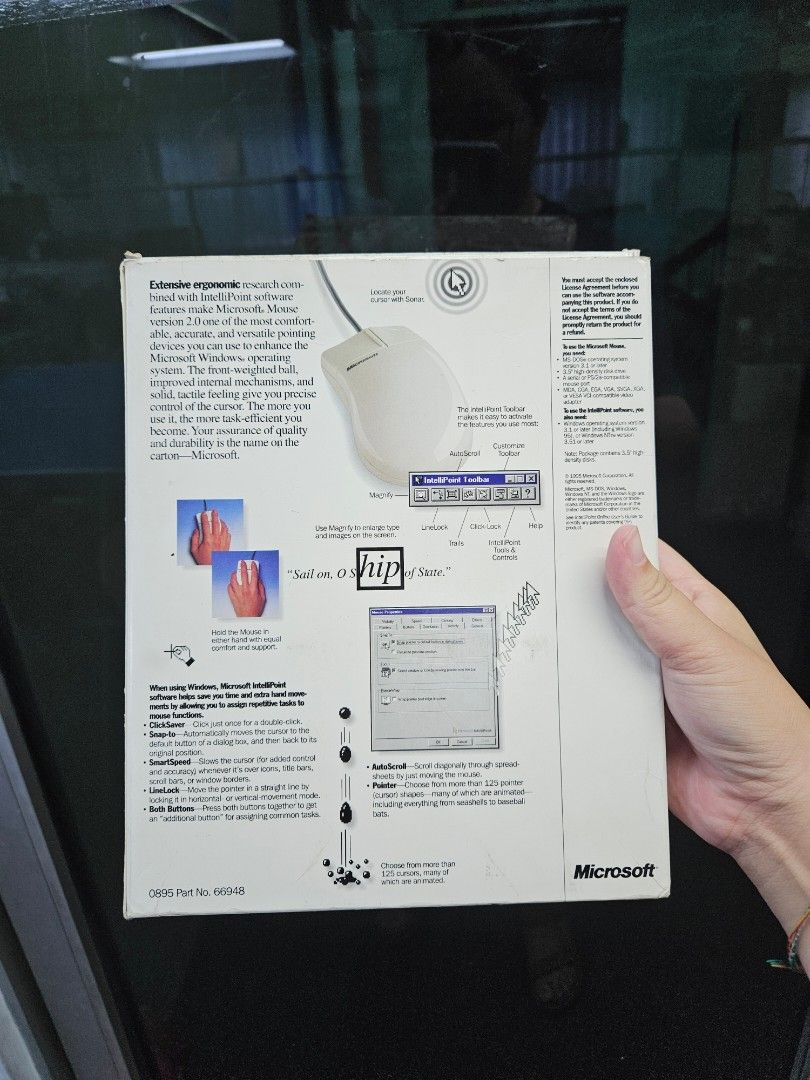 Microsoft Mouse With IntelliPoint Software, Computers & Tech, Parts ...