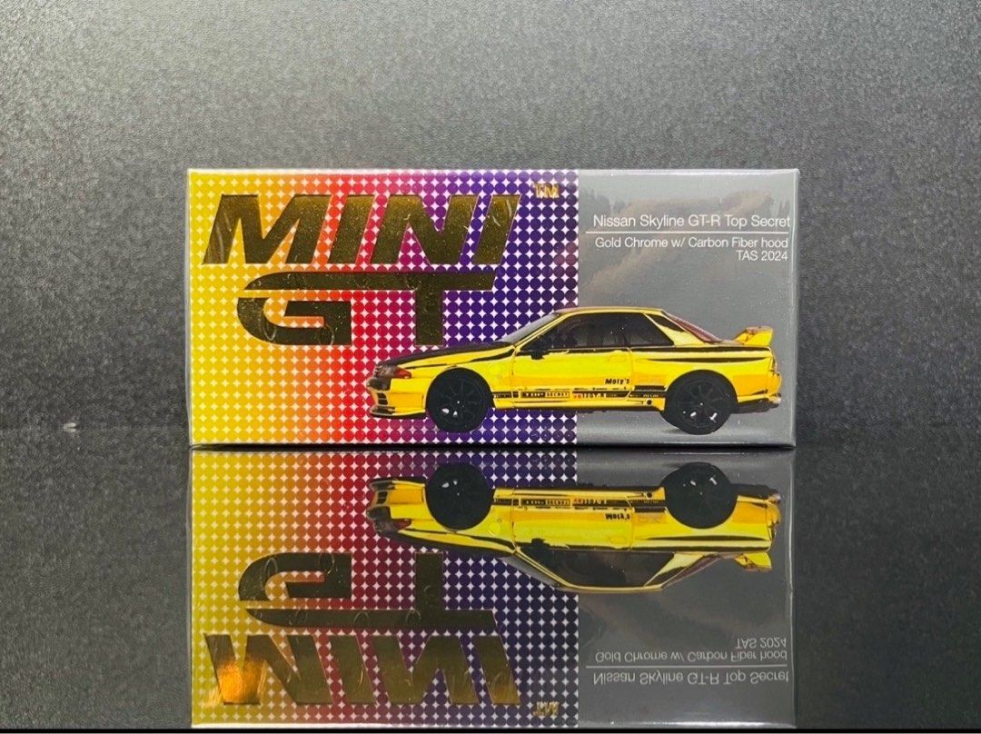 MINIGT #671 Nissan Skyline GTR R32 Gold Chrome TAS 2024 Top Secret ...
