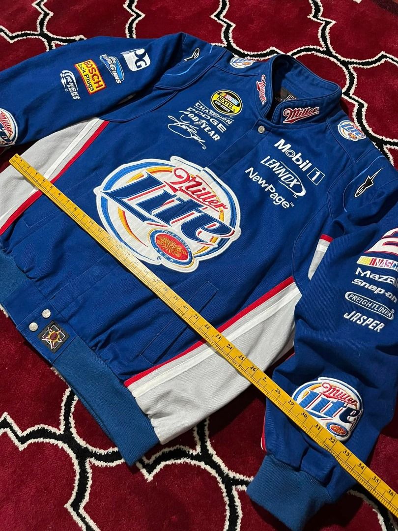NASCAR Miller Lite Racing Vintage Jacket ft. Kurt Busch #2, Men's ...