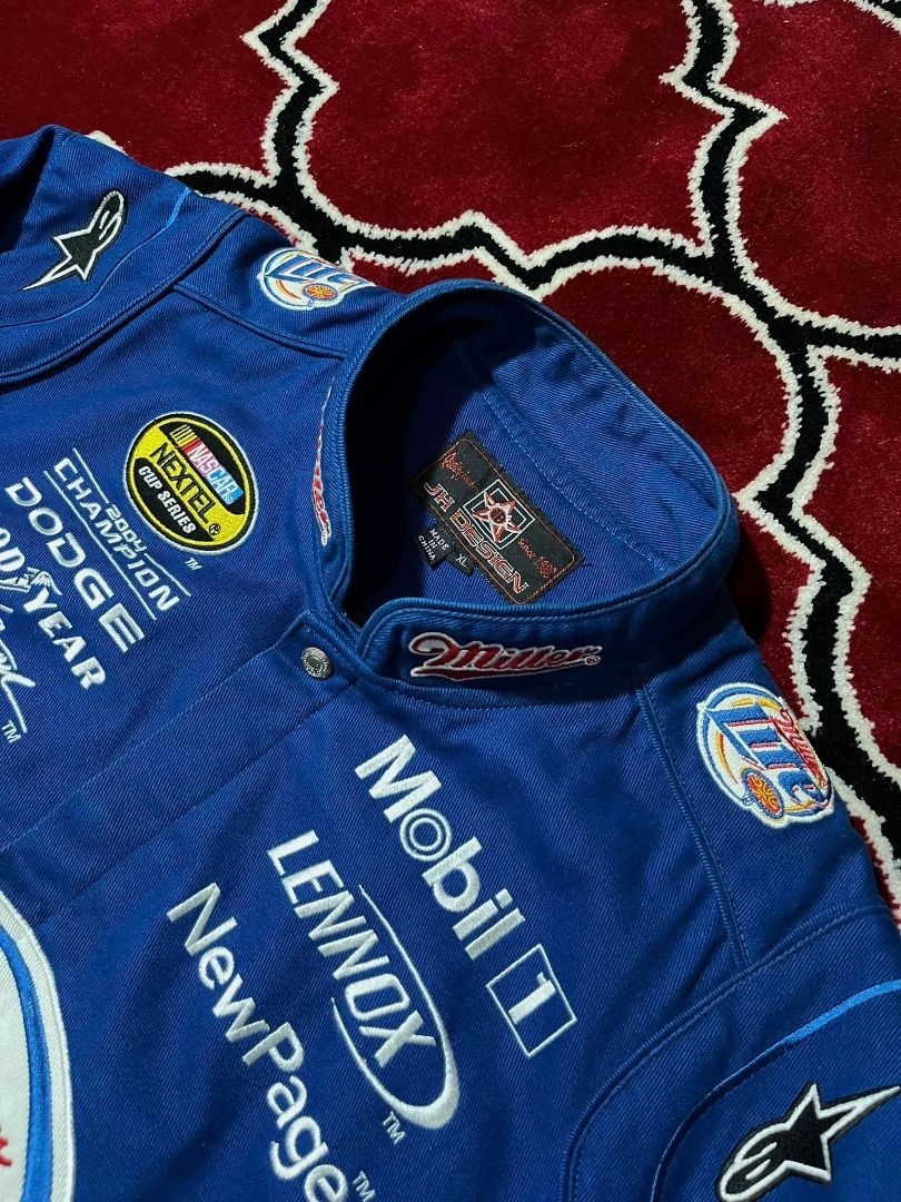 NASCAR Miller Lite Racing Vintage Jacket ft. Kurt Busch #2, Men's ...