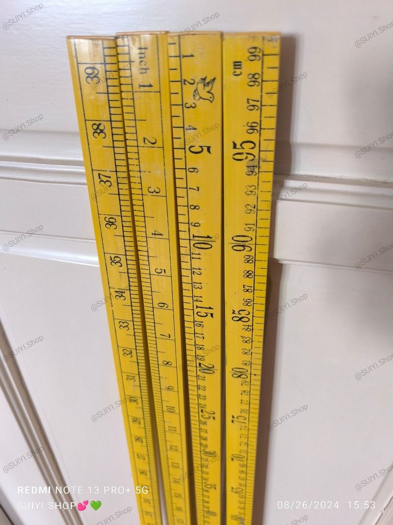Plastic Yellow Meter Stick Rulers in Centimeter and Inches, Hobbies ...