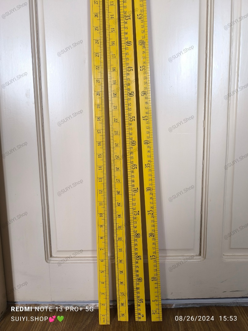 Plastic Yellow Meter Stick Rulers in Centimeter and Inches, Hobbies ...