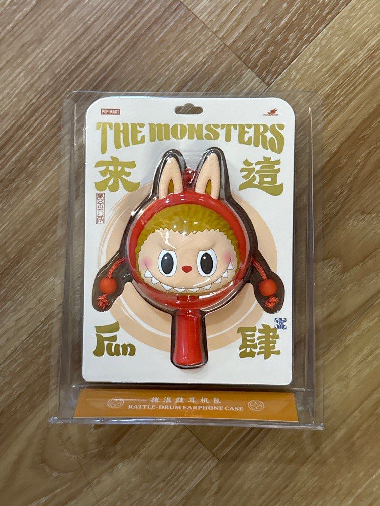 Popmart the monsters Labubu Fun Rattle Drum Earphone Bag, Hobbies ...