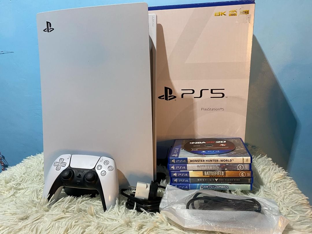 PS5 Disc Edition Complete w/ Box & 6 physcal Games, Video Gaming, Video ...