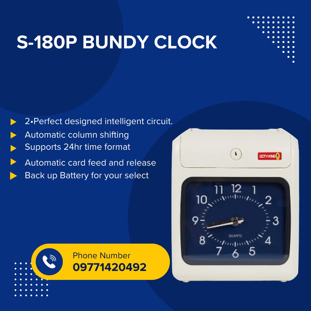 S-180P Bundy Clock w/ Back Up Battery, Computers & Tech, Office ...