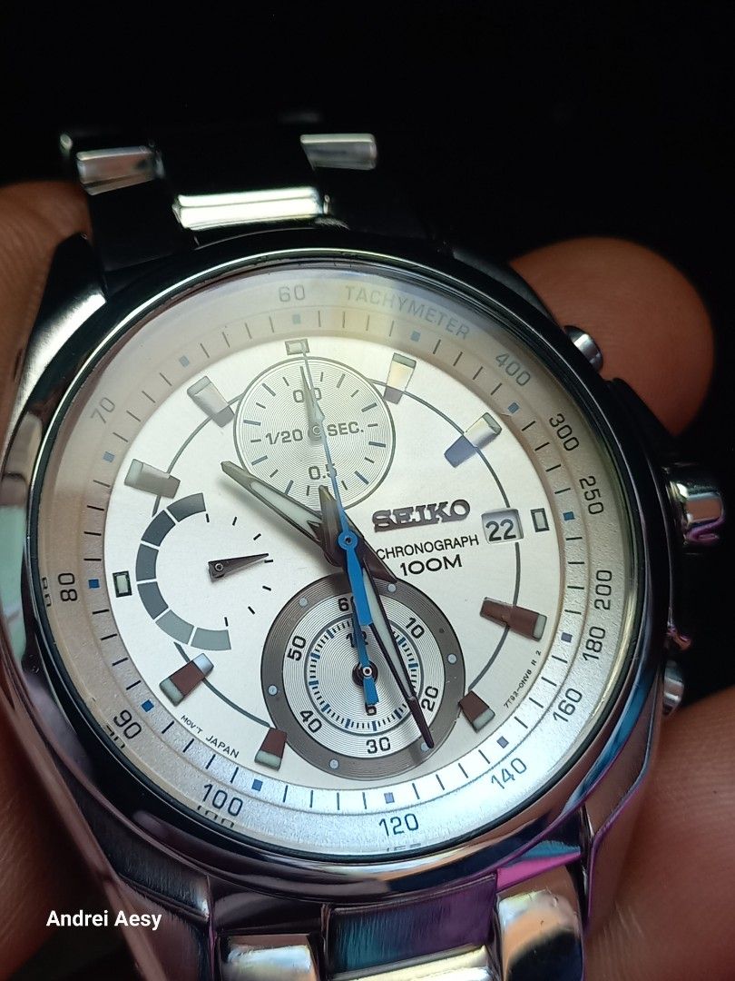 SEIKO JDM Criteria Tachymeter Chronograph SNDB13P1, Fesyen Pria, Jam ...