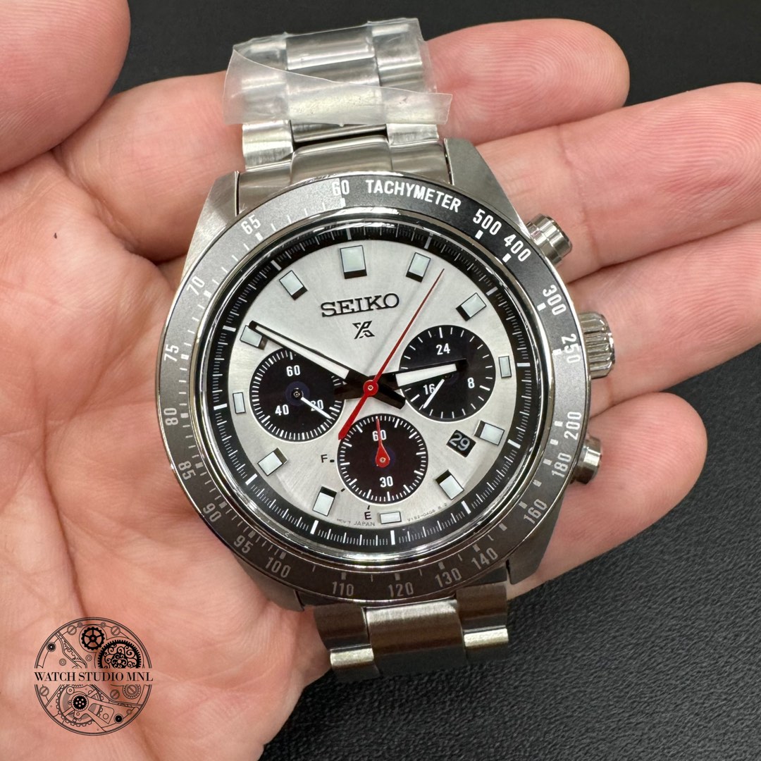 Seiko SSC911P1 Prospex Panda Speedtimer Solar Chronograph, Men's ...