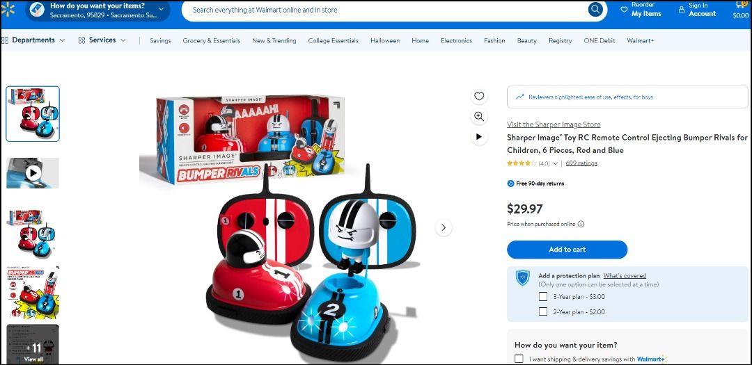 Sharper Image Toy RC Remote Control Ejecting Bumper Rivals for Children ...