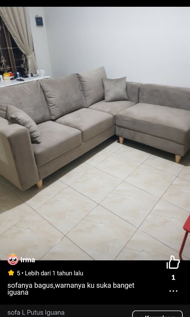 Sofa L Minimalis (Baru), Perabotan Rumah di Carousell
