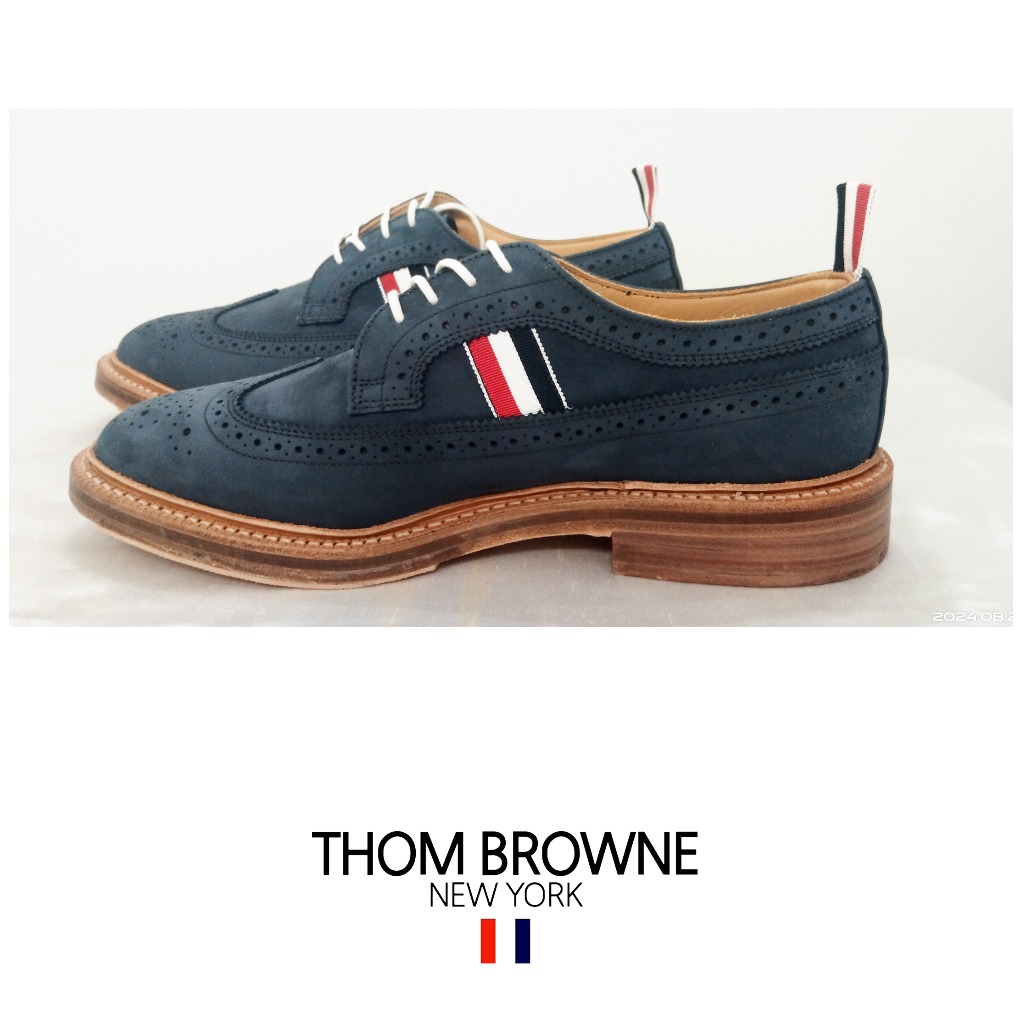THOM BROWNE BLUE SUEDE BROGUE XTRA, Luxury, Sneakers & Footwear on ...