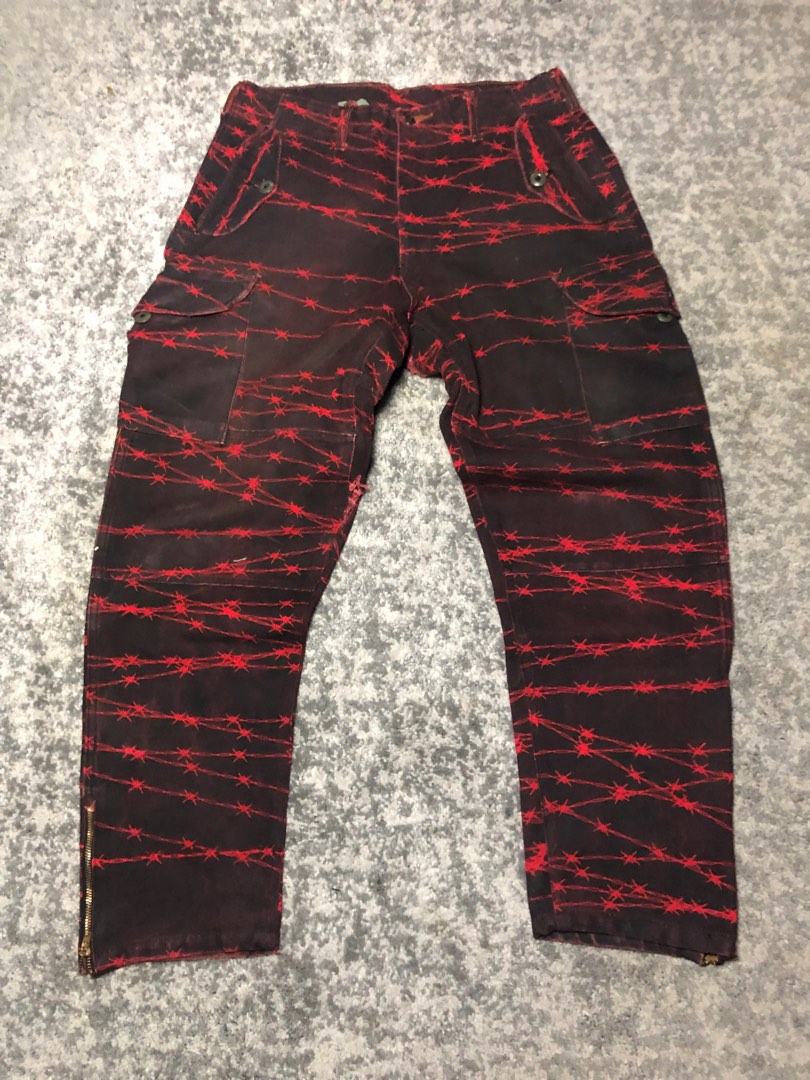 Vintage and super rare cargo camo red army mesh heavy pants, Men's ...