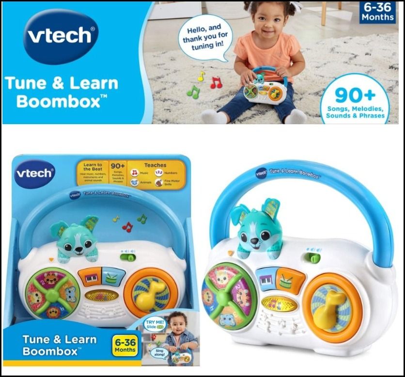 VTECH Tune & Learn Boombox VTech Tune and Learn Boombox Learn to the ...