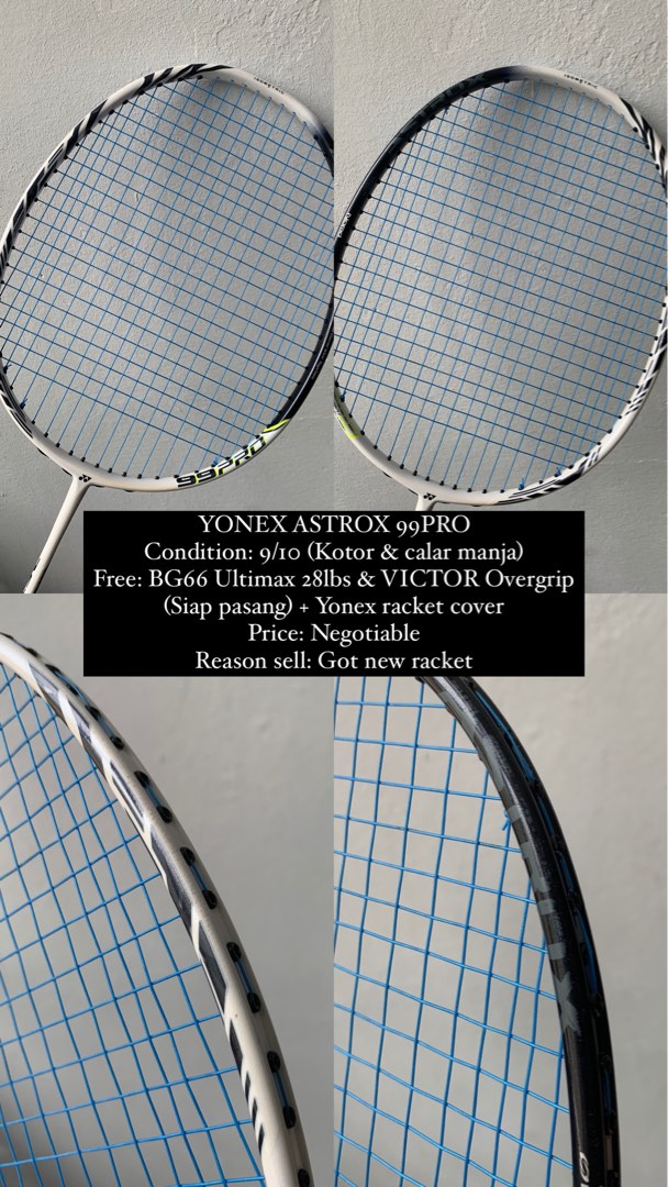 YONEX ASTROX 99PRO WHITE TIGER (KENTO MOMOTA), Sports Equipment, Sports ...