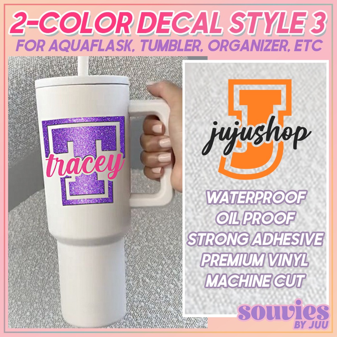 2-tone Style3 Decal sticker for Tumbler, Car, Motor, Organizer, etc ...