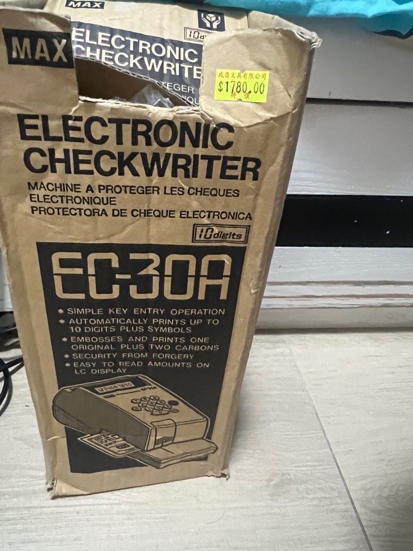 支票打印機 ELECTRONIC CHECKWRITER EC-30A, 電腦＆科技, 商務用科技產品 - Carousell