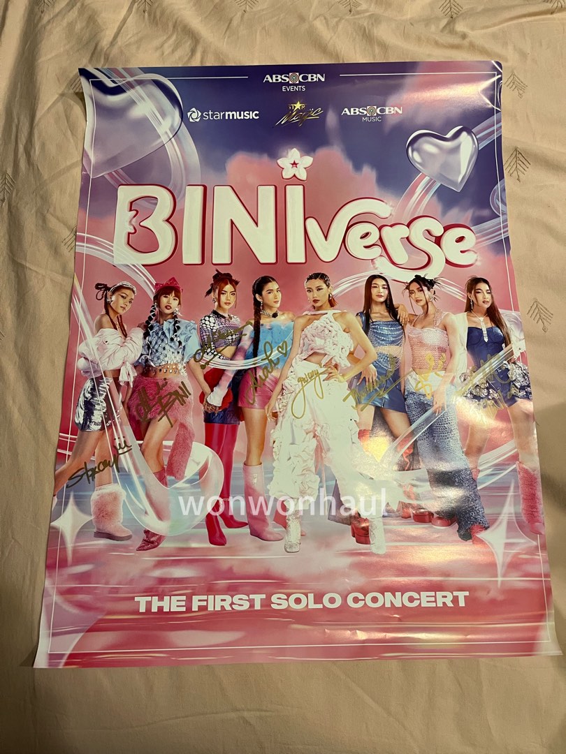 BINI signed poster, Hobbies & Toys, Memorabilia & Collectibles, Fan ...
