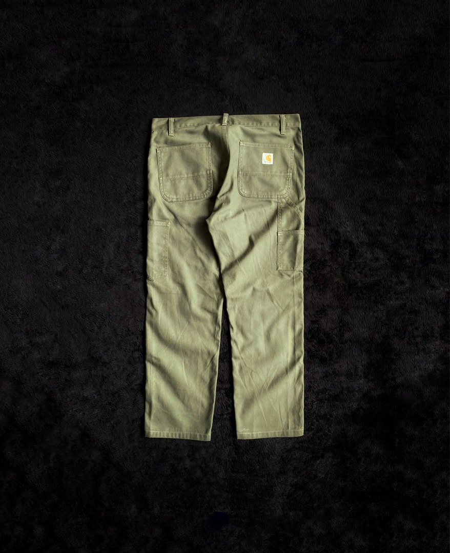 CARHARTT WIP - Olive Green Work Pants / Denim Baggy Pants, Men's ...