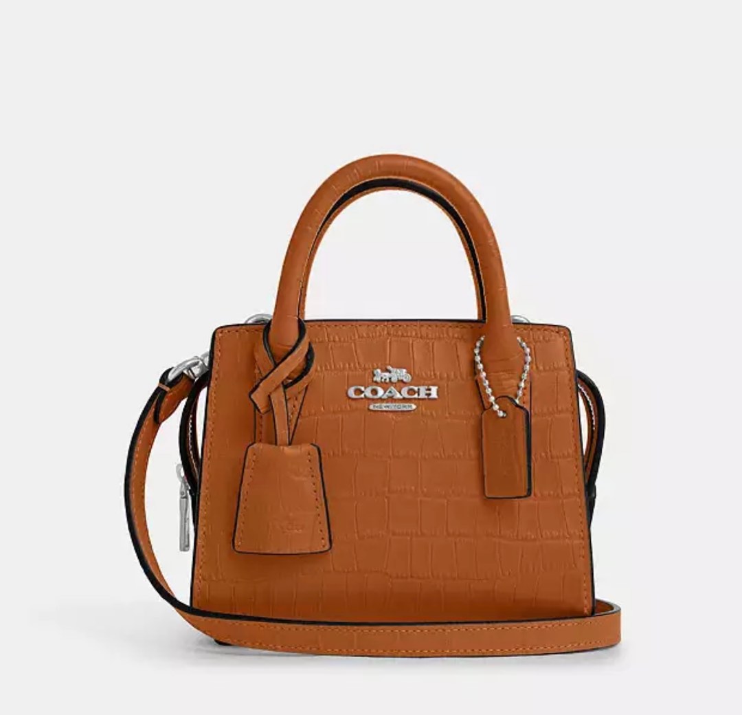 Coach Andrea Mini Carryall with Croc-Embossed Leather, Luxury, Bags ...