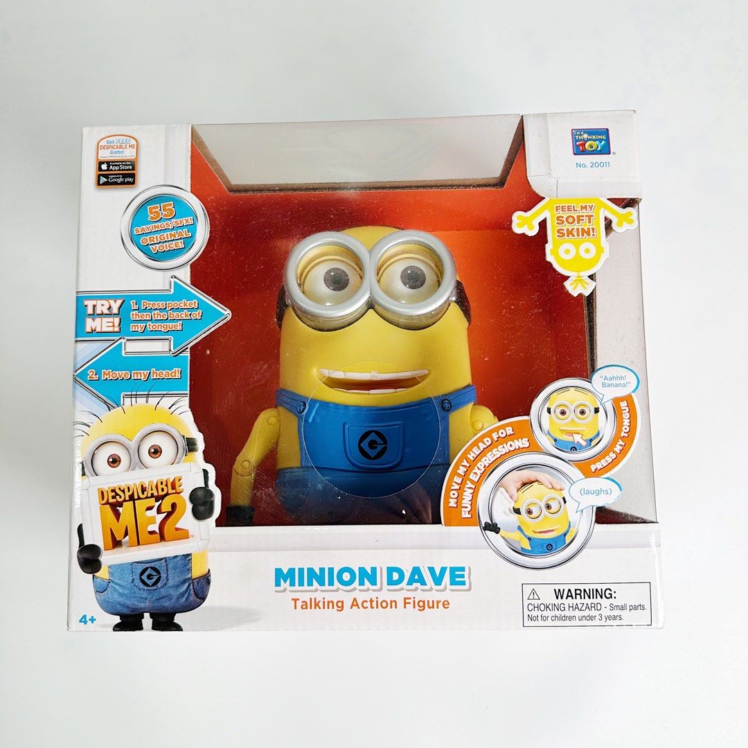 Despicable Me Minion Dave Interactive Talking Action Figure 55 Phrases ...