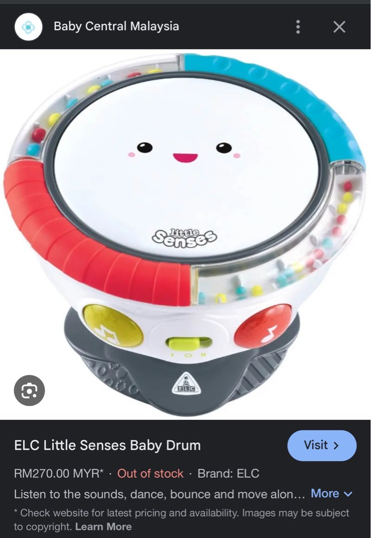 ELC Little Senses Baby Drum, Babies & Kids, Infant Playtime on Carousell