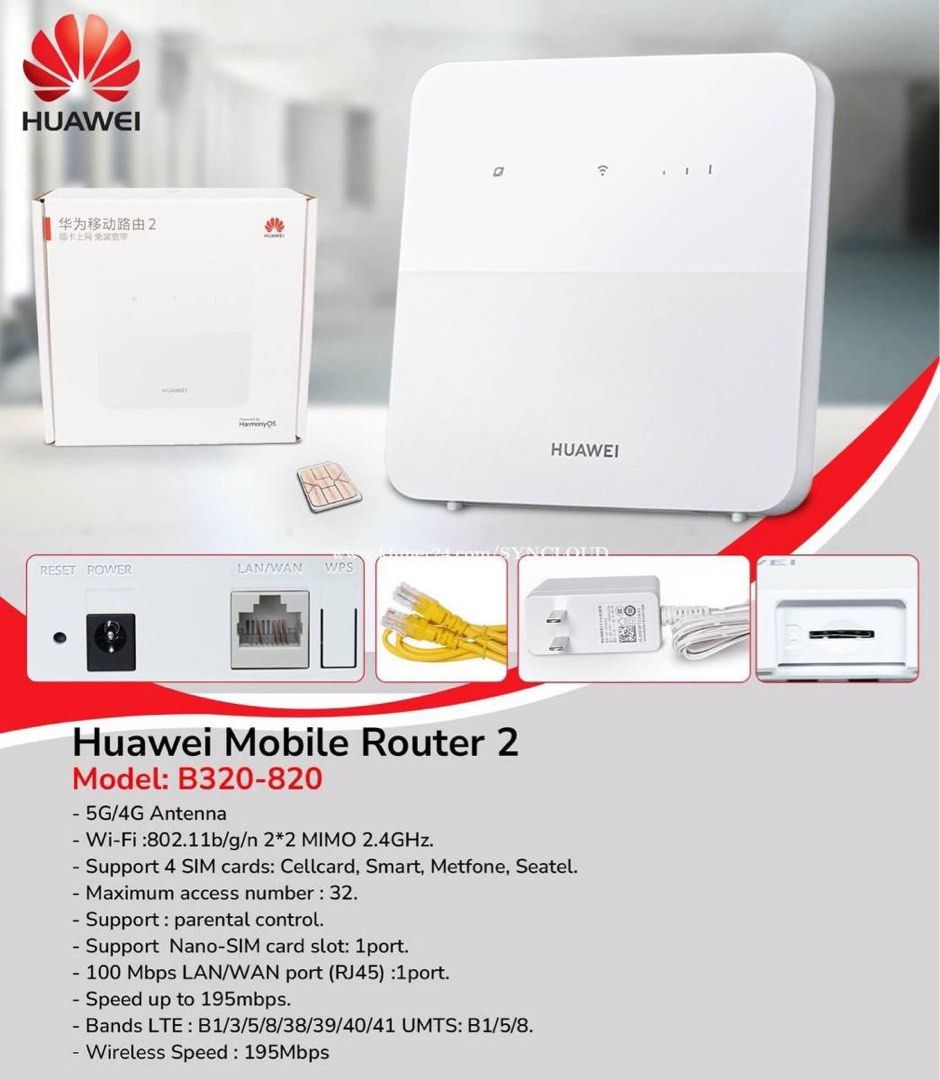 HUAWEI SIM卡 4G ROUTER 2 B320, 電腦＆科技, 電腦周邊及配件, Wifi及上網相關產品 - Carousell