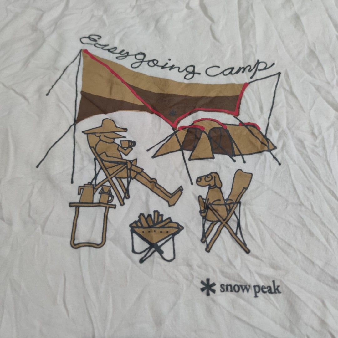 Kaos Snow Peak Easy Going Camp, Fesyen Pria, Pakaian , Atasan di Carousell