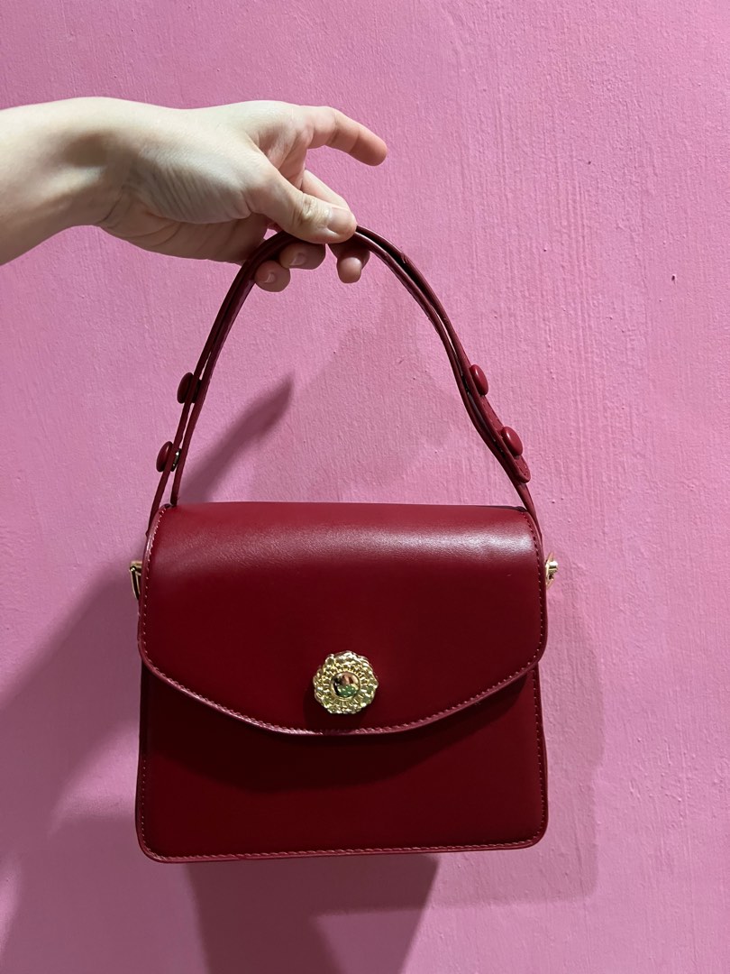 Larissa Bag Maroon, Women's Fashion, Bags & Wallets, Shoulder Bags on ...