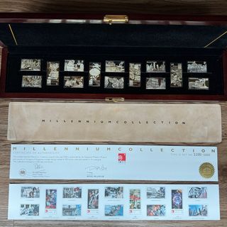999 bullion silver 24k layered gold 3D stamps MILLENNIUM COLLECTION ...