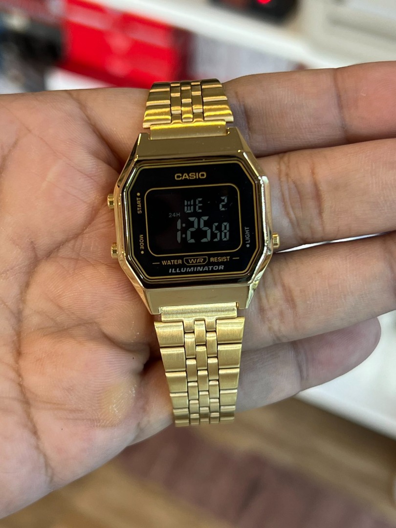 Original Casio Digital Black Dial Ladies Watch LA680WGA-1B Negative ...