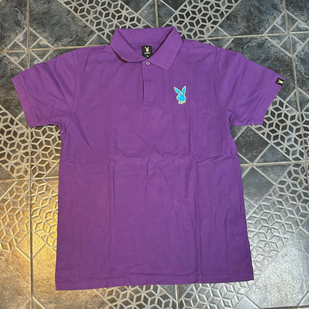 PLAYBOY PURPLE/VIOLET POLO SHIRT, Men's Fashion, Tops & Sets, Tshirts ...