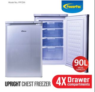PowerPac Chest Freezer, Upright freezer, Freestanding Freezer 90L ...