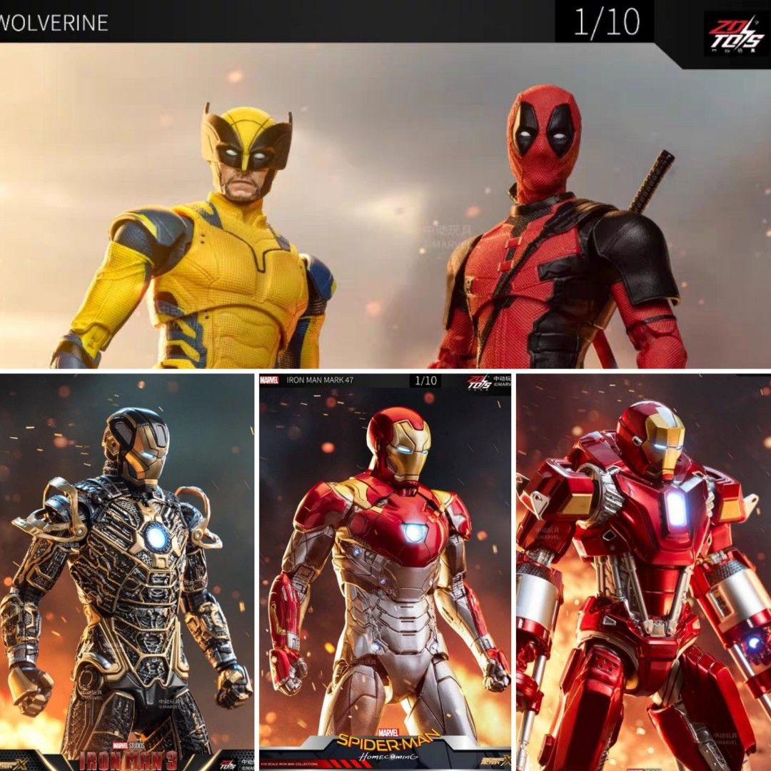 *pre order* ZD Toys Iron Man Mark 35 Red Snapper Mark 41 Bones Mark 47 ...
