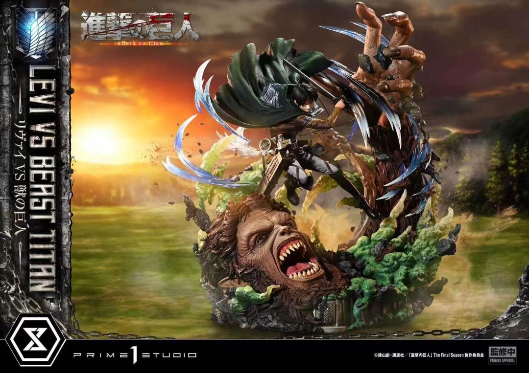 Prime 1 Studio - AOT Levi Vs Beast Titan , Hobbies & Toys, Toys & Games ...