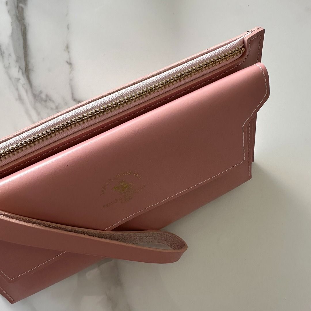 Santa Barbara Polo & Racquet Club Ladies Long Wallet Pink with Angular ...