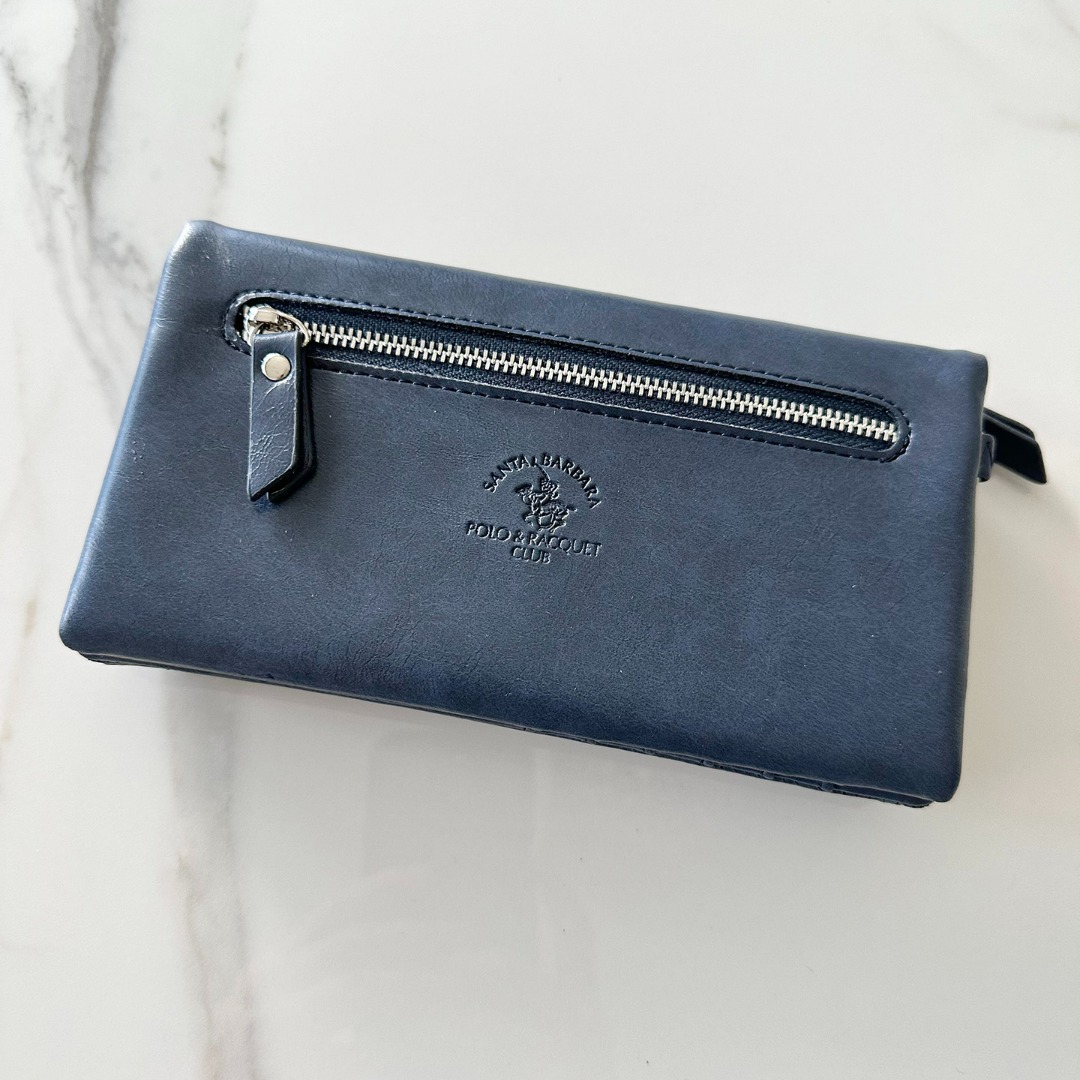 Santa Barbara Polo & Racquet Club Ladies Long Wallet Blue Bifold with ...