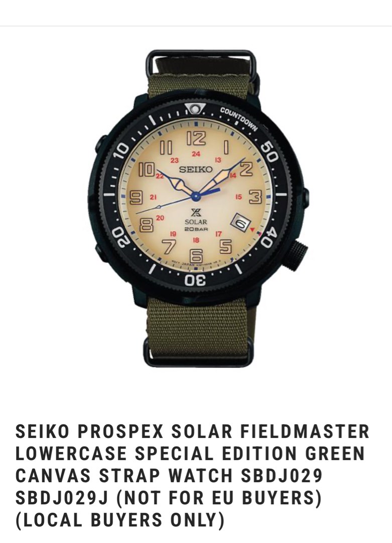 Seiko Prospex Solar Fieldmaster, Luxury, Watches on Carousell