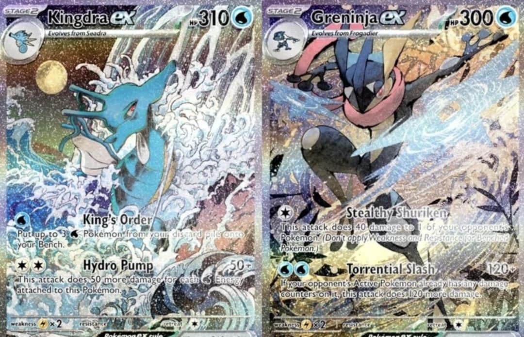 Shrouded Fable promo Greninja Ex and Kingdra Ex evo line, Hobbies ...