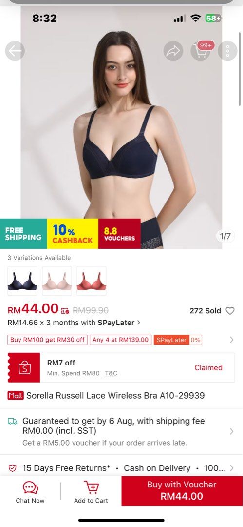Sorella russell lace bra, Women's Fashion, New Undergarments & Loungewear on Carousell