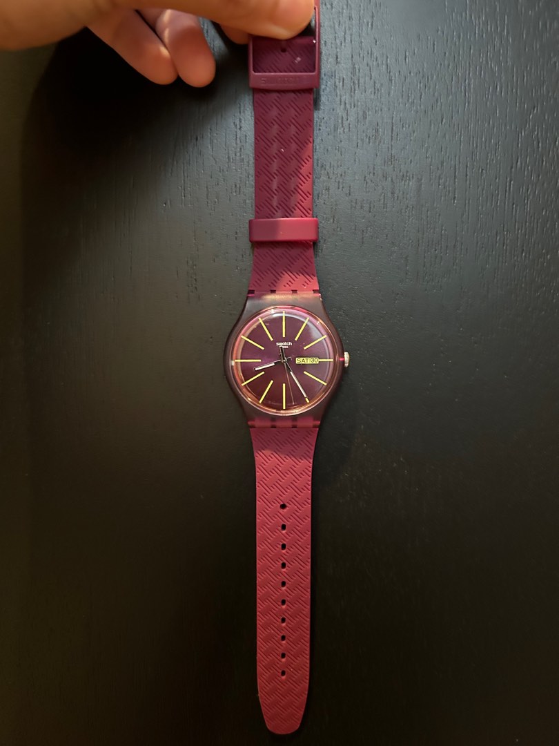 Swatch in Wine, Women's Fashion, Watches & Accessories, Watches on ...