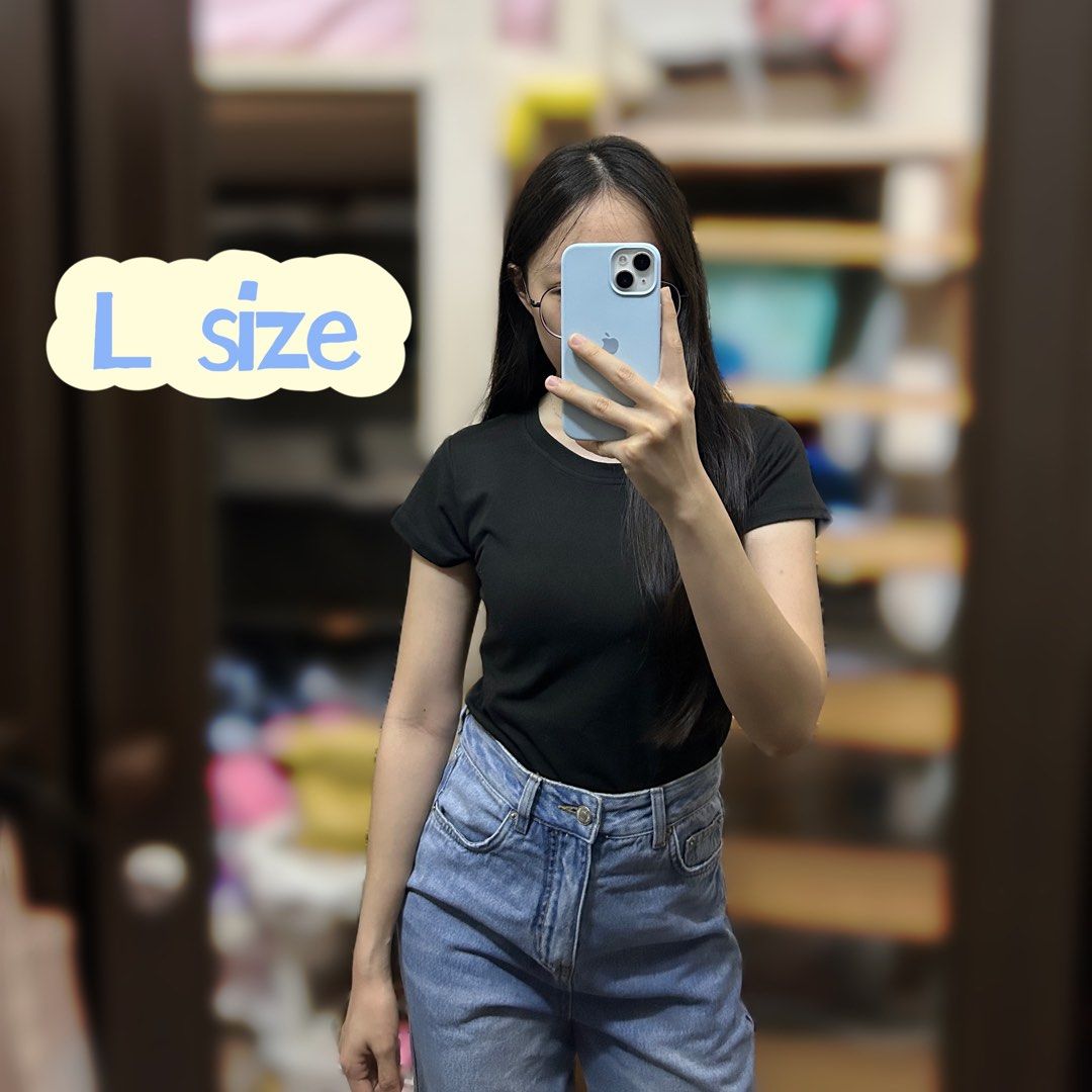 T-shirt hitam baru (L size), Women's Fashion, Tops, Shirts on Carousell