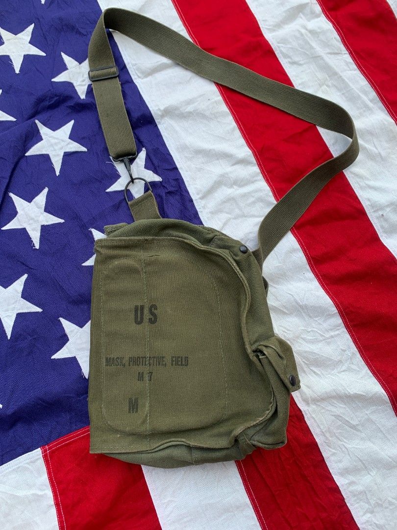 Vintage 50's 60's US Army Gas Mask Sling Bags, Men's Fashion, Bags ...