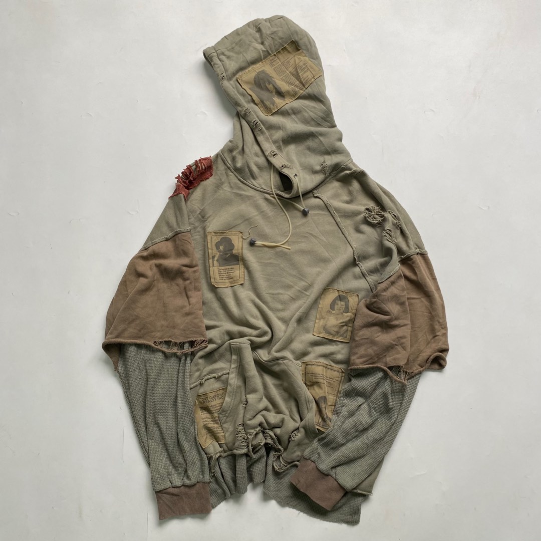 Vintage Oversized Patchwork Ripped Hoodie by The Republic (RAF Simons ...