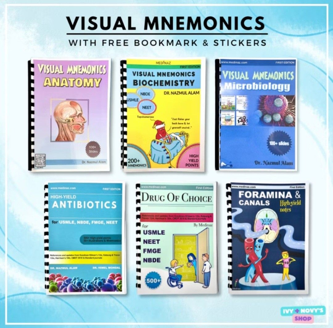 Visual Mnemonics Anatomy, Microbiology, Biochem, Pharmacology / PLE ...
